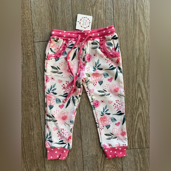 cheeky plum | Bottoms | Cheeky Plum Nwt Floral Ruffle Jogger Pants 2t ...